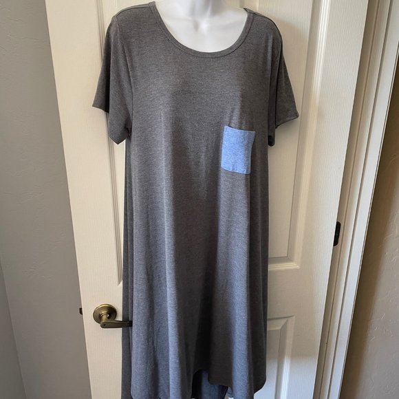 LuLaRoe | Dresses | Llr Carly Dark Heathered Gray Euc | Poshmark